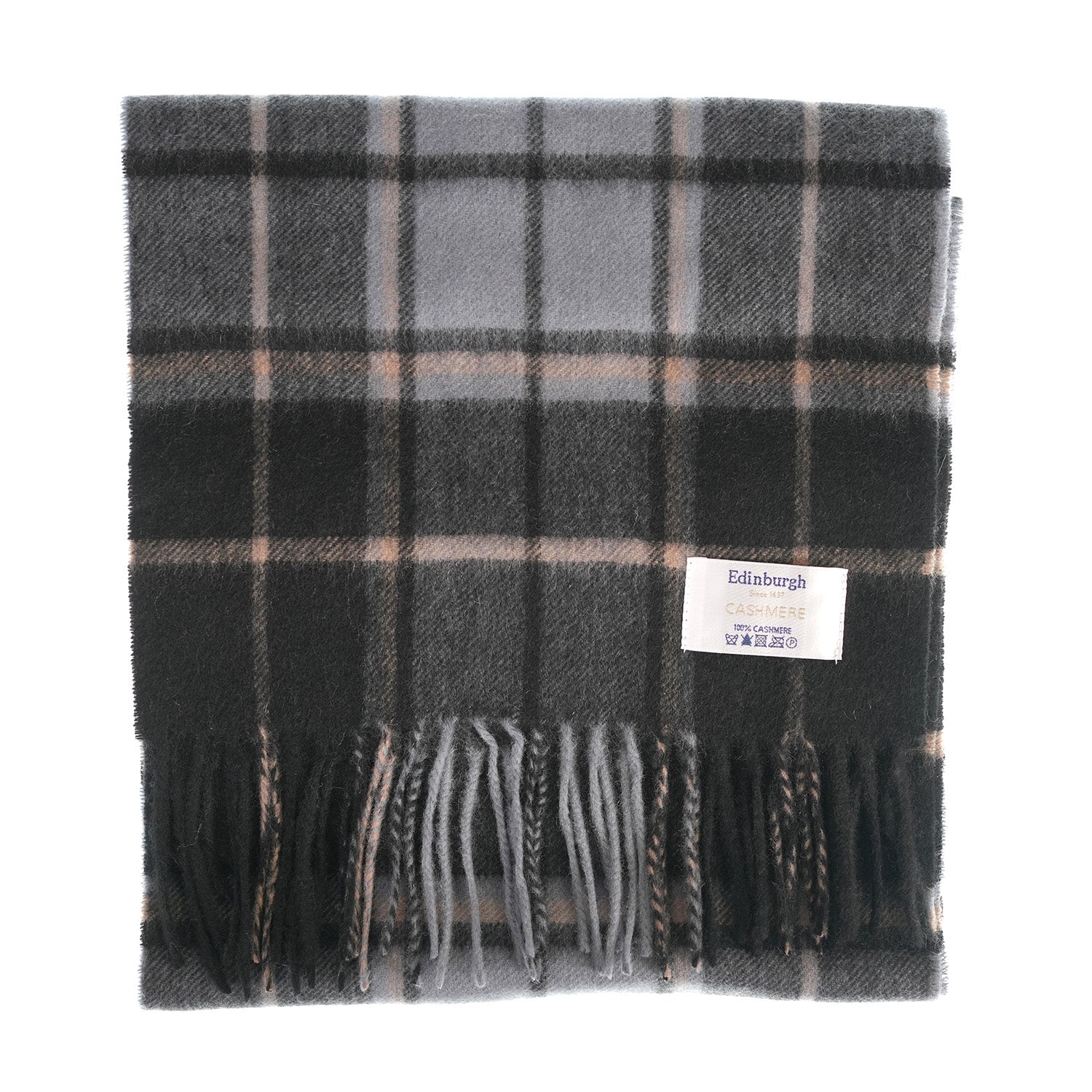 Edinburgh Cashmere Scarf Forrester Black Blue – Dunedin Cashmere