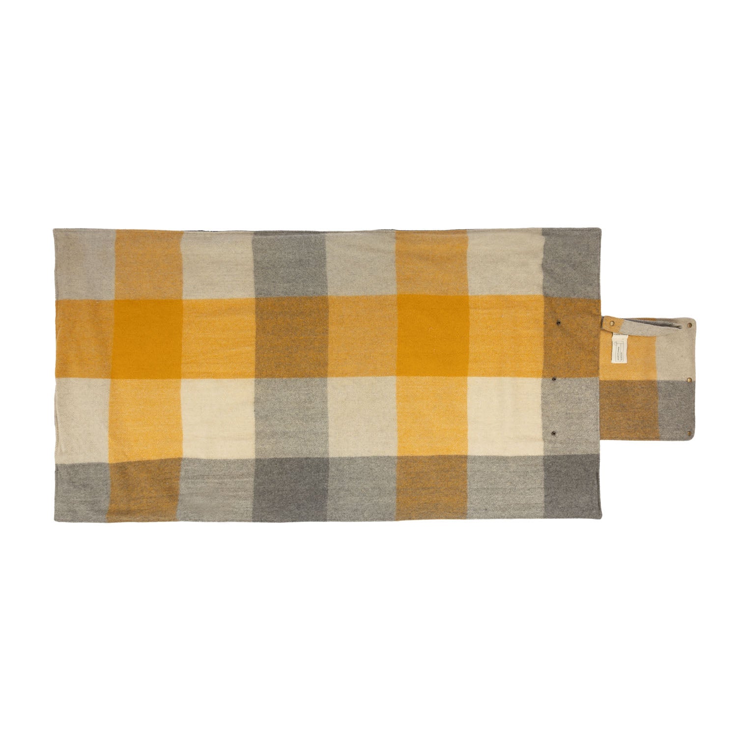 Block Check Foldaway Blanket Ochre/Natural – Dunedin Cashmere
