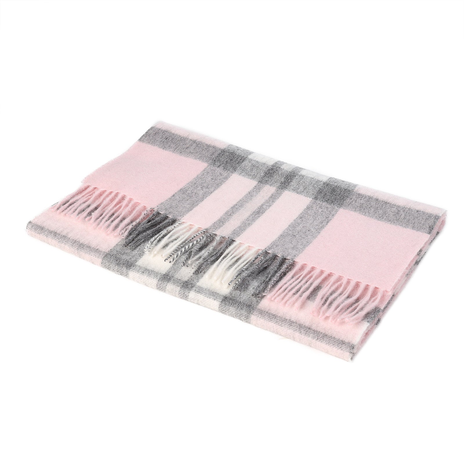 Hos 100% Lambswool Wide Scarf Thomson Pale Pink | Dunedin Cashmere